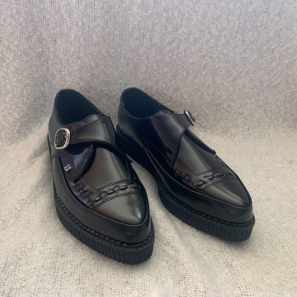 T.U.K | Shoes | Tuk Black Leather Buckle Point Creepersnew | Poshmark